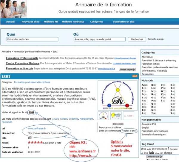 ISRI Annuaire de la formation – Isri (isrifrance.fr)